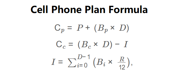 Cell Phone Plan Calculator